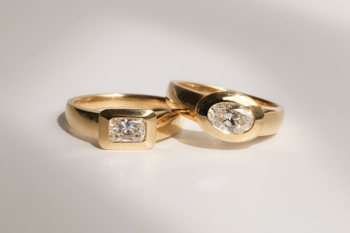 Retro Rub-over Diamond Rings – John Taylor Jewellers